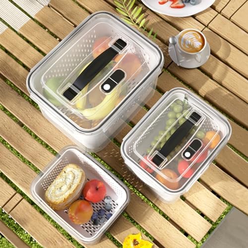 Amazon.com: Oiperiey 3-Pack Fridge Vegetable and Fruit Storage ...