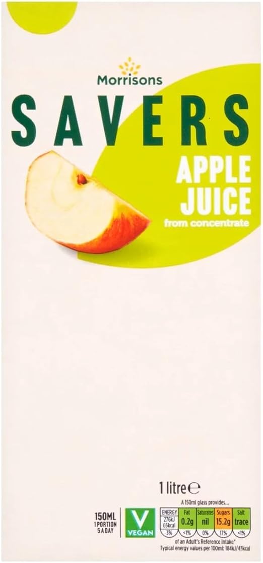 Morrisons Savers Apple Juice from Concentrate 1 Litre : Amazon.co.uk ...