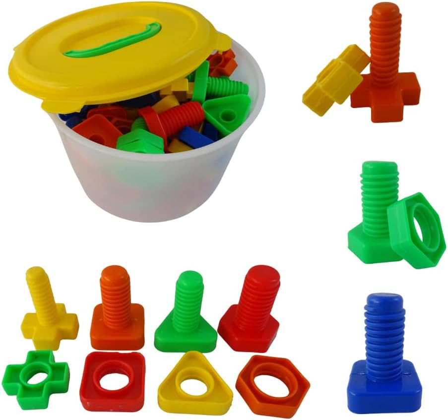 edudak, Tuercas y Tornillos Juguete Didáctico de Plástico, Juguete de ...