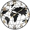 Amazon.com: Large World Map Wall Clock, Metal Minimalist Modern Clock ...