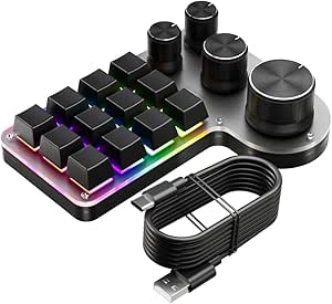 Amazon.com: BTuregsau Custom Macro Keyboard 12 Keys 4 Knobs Mini USB ...