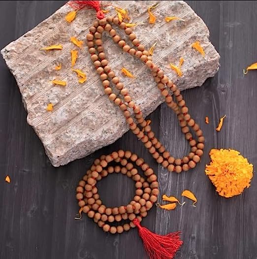 Rare-GEMS Chandan Ki Lakdi Ki Mala | Sandalwood Garland Original ...