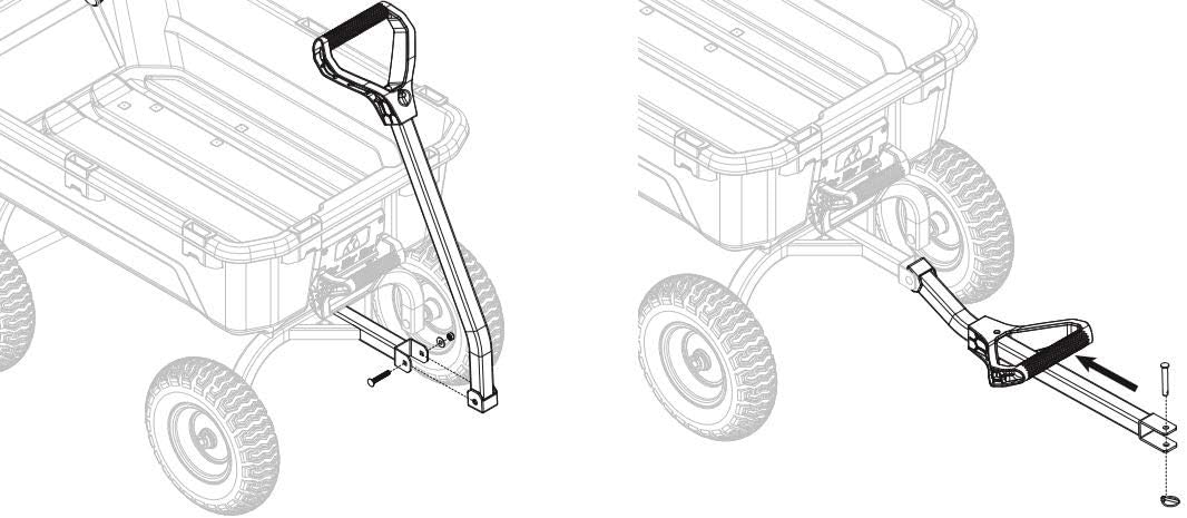 Gorilla Carts GCG-HDL 2-in-1 Replacement Handle for Pulling and Towing ...