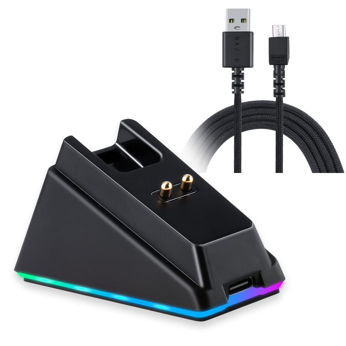RGB Charger Dock with USB Charging Cable Compatible for Razer Basilisk ...