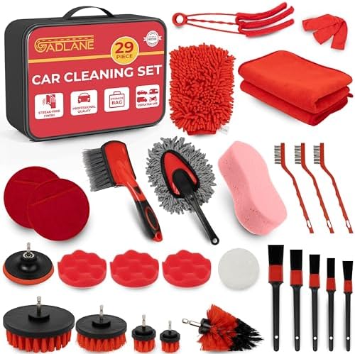 GADLANE Car Cleaning Kit - 29 Piece Car Detailing Kit with Storage Bag ...