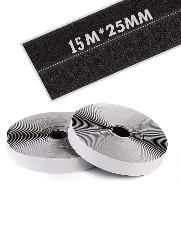 TRADIENT 25mm Width Hook & Loop Tape Roll Strips with Adhesive Back ...