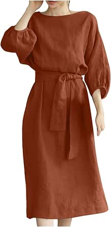 Generic Womens Solid Color Cover Up 2024 Casual Scoop Neck Tunic ...