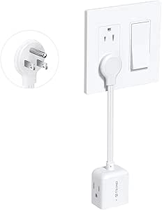 TROND Flat Outlet Extender with 6 Inch Cord for Upside Down Socket ...