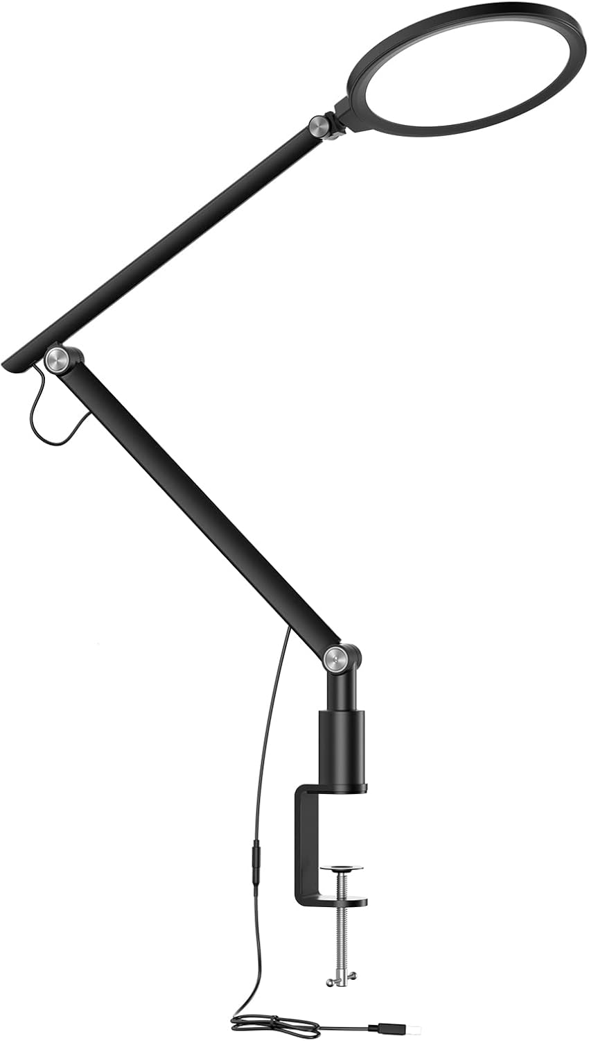 SupeDesk Desk Lamp, C-Clamp Lamp,7" Fill Light,Height& Angle Adjustable ...