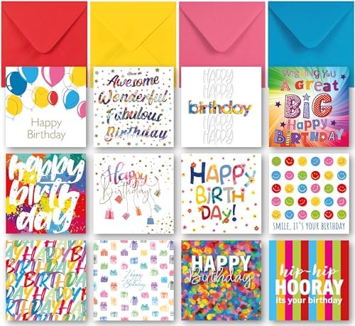 Birthday Cards Multipack of 24. Each Greeting Cards Multipack Includes ...