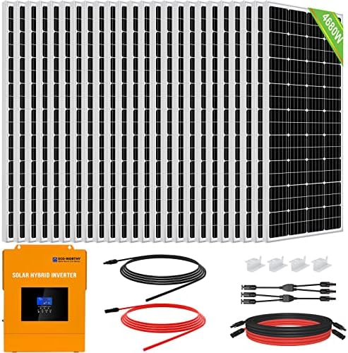 Amazon.com : ECO-WORTHY 18.7KWH 4800W 48V Solar Power Complete Kit for ...