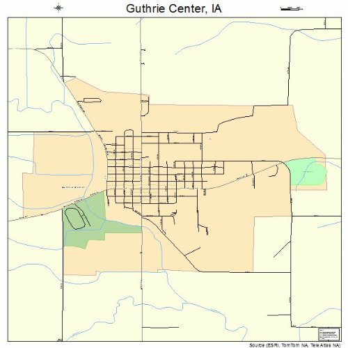 Amazon.com: Large Street & Road Map of Guthrie Center, Iowa IA ...