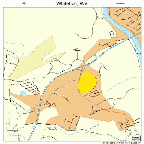 Amazon.com: Large Street & Road Map of Whitehall, West Virginia WV ...