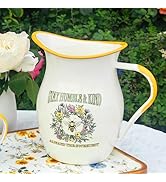 Amazon.com: Enamel Pitcher with Wide Handle Vintage Metal Farmhouse ...