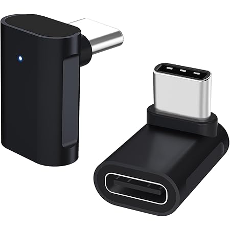 Amazon.com: AuviPal USB C 90 Degree Adapter (Two Styles), 100W USB C Male to USB C Female Right ...