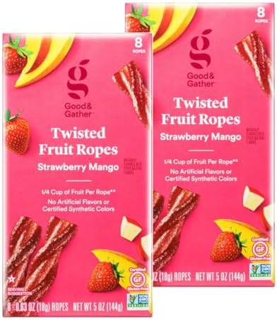 Amazon.com: Good and Gather Twisted Fruit Ropes Strawberry Mango Flavor ...