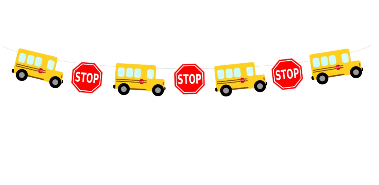 3 3 Tall Sl School Bus Banner School Bus Garland | Desertcart INDIA