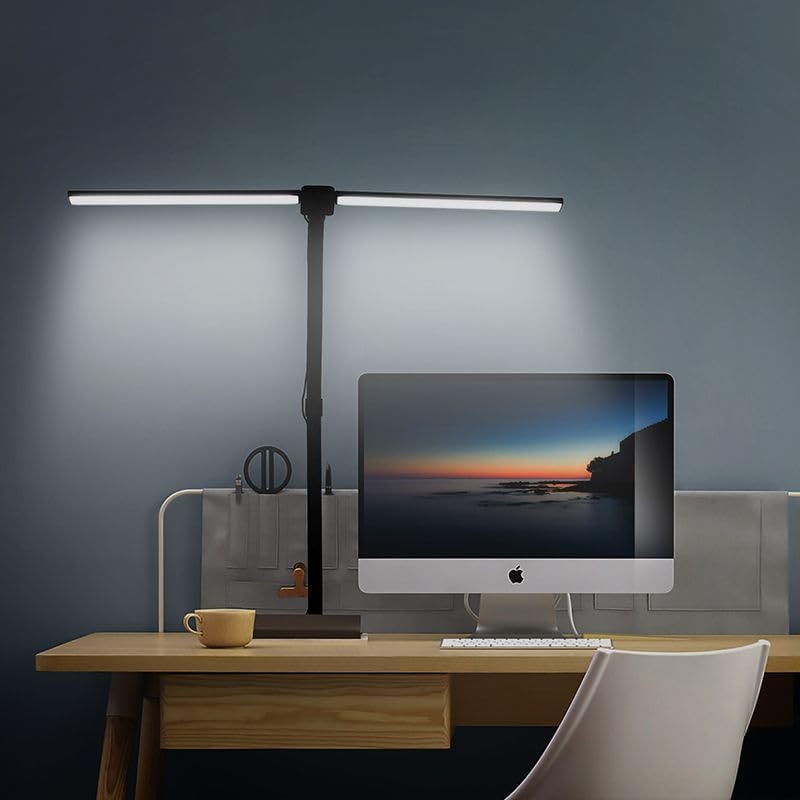 LED Desk Lamp for Home Office, Double Head Flexible Gooseneck with ...