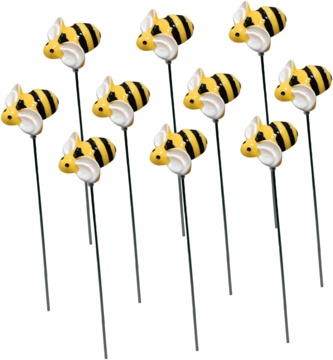 Amazon.com: Yardenfun Garden Stake Decor Little Bee Simulation Bees ...