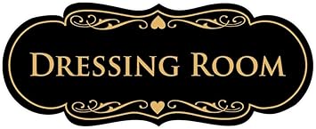 Amazon.com : Signs ByLITA Designer Dressing Room Sign (Black Gold ...