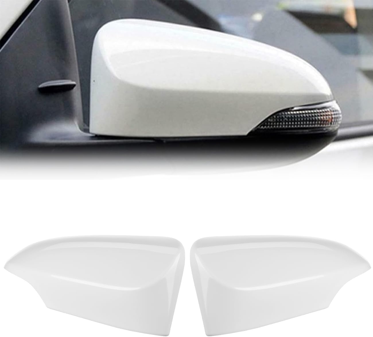 GEARZAAR Pair Car Wing Mirror Covers Caps, Replacement Rearview Side ...