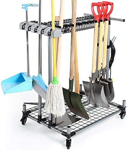 GiantexUK 3-Tier Garden Tool Organizer, Rolling Yard Tool Holder Stand ...