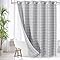 Amazon.com: No Hooks Required Farmhouse Shower Curtain with Snap-in Liner - with Window ...