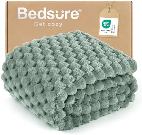 Amazon.com: Bedsure Sage Green Throw Blanket for Couch - 350GSM Fluffy ...