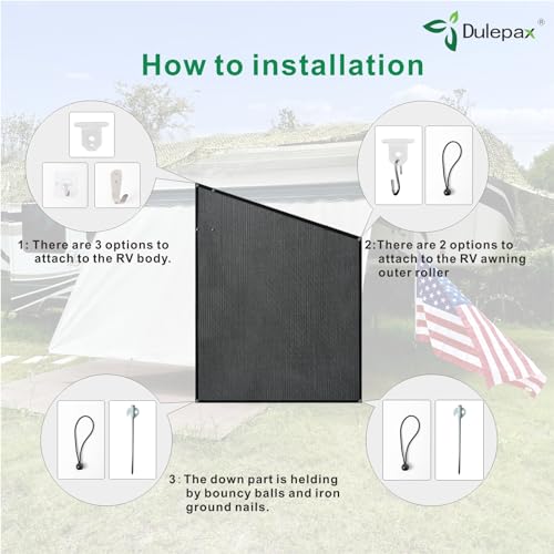 Snapklik.com : Dulepax RV Awning Side Shade 89X7 Black Mesh Screen,RV ...