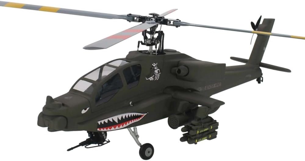 Amazon.com: FLISHRC AH-64 Apache 500 Size Scale Helicopter Four Rotor ...