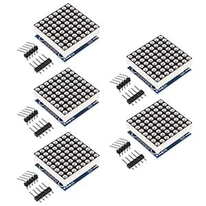 ACEIRMC 5PCS MAX7219 8x8 Dot Matrix LED Display Module 5V MCU Control ...