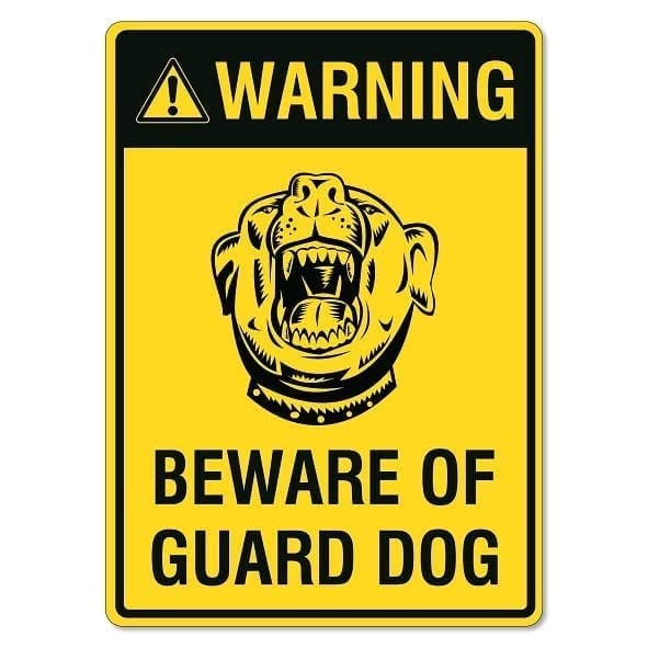 Pitbull Guard Dog Signs