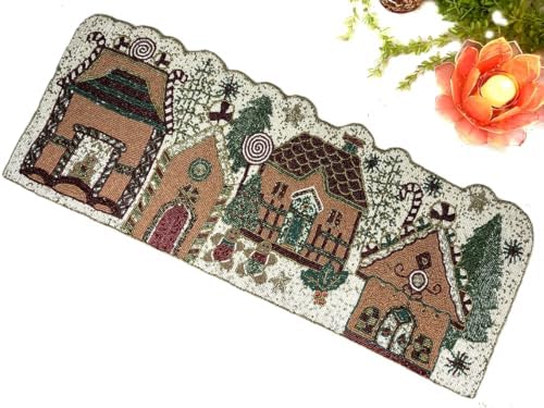 Amazon.com: Gingerbread House Christmas Beaded Table Runner - Luxury ...