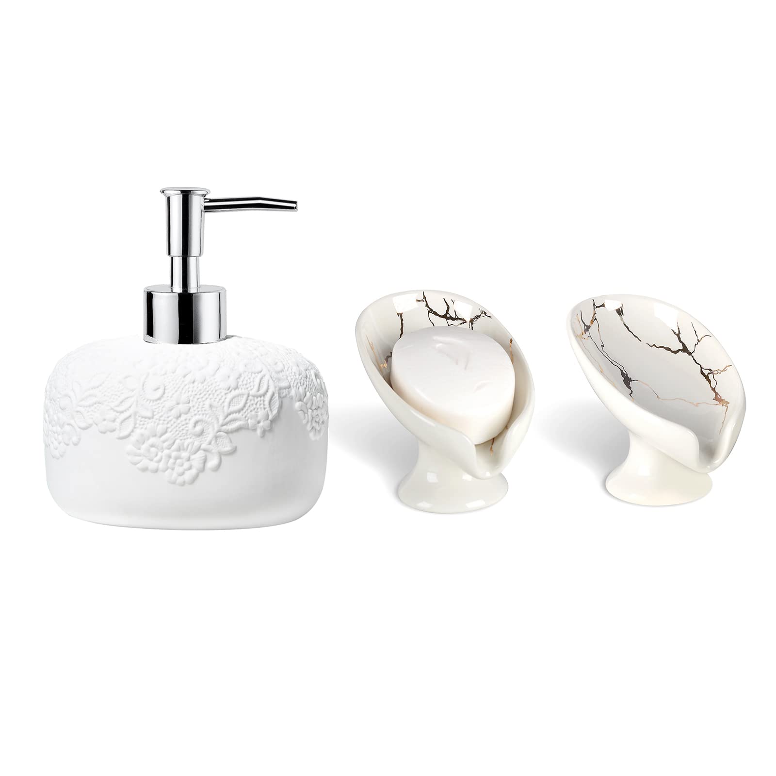Amazon.com: ANTIS'S HOME White Ceramic Oval Countertop Soap Dispenser ...