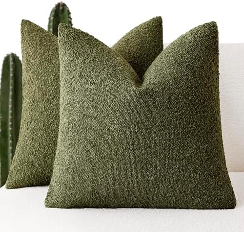 Amazon.com: MIULEE Set of 2 Dark Green Throw Pillow Covers 18x18 Inch ...