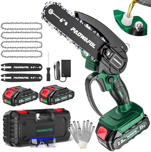 Amazon.com : Angseen Mini Chainsaw Cordless 6Inch, Chain Saw Electric ...