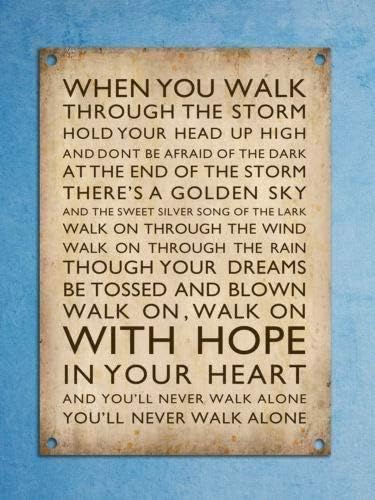 Migsrater Youll Never Walk Alone Tin Wall Sign Warning Sign Retro Metal ...