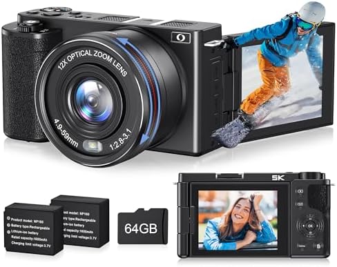 Amazon.com : Cameras for Photography,12X Optical Rotary Zoom 5K Digital ...