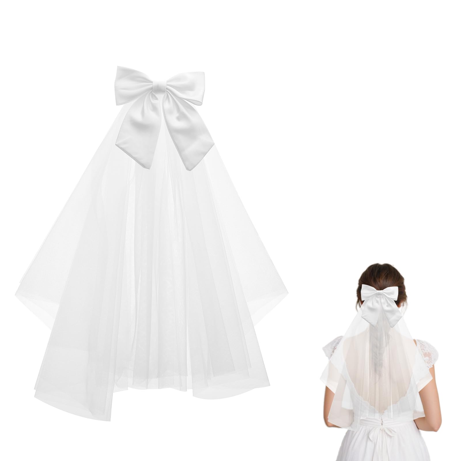 Short Veil for Brides 20 inch Small Bridal Veil for Wedding Simple Veil ...