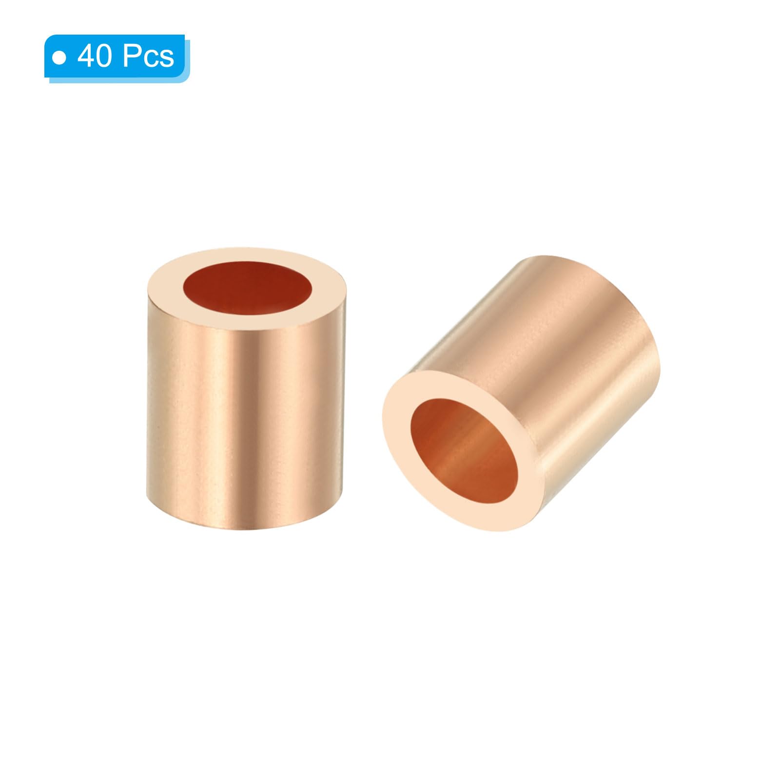 Wire Ferrules 50-Pack Gold Copper Wire Rope Sleeves (1/8" 3mm) - Heavy ...