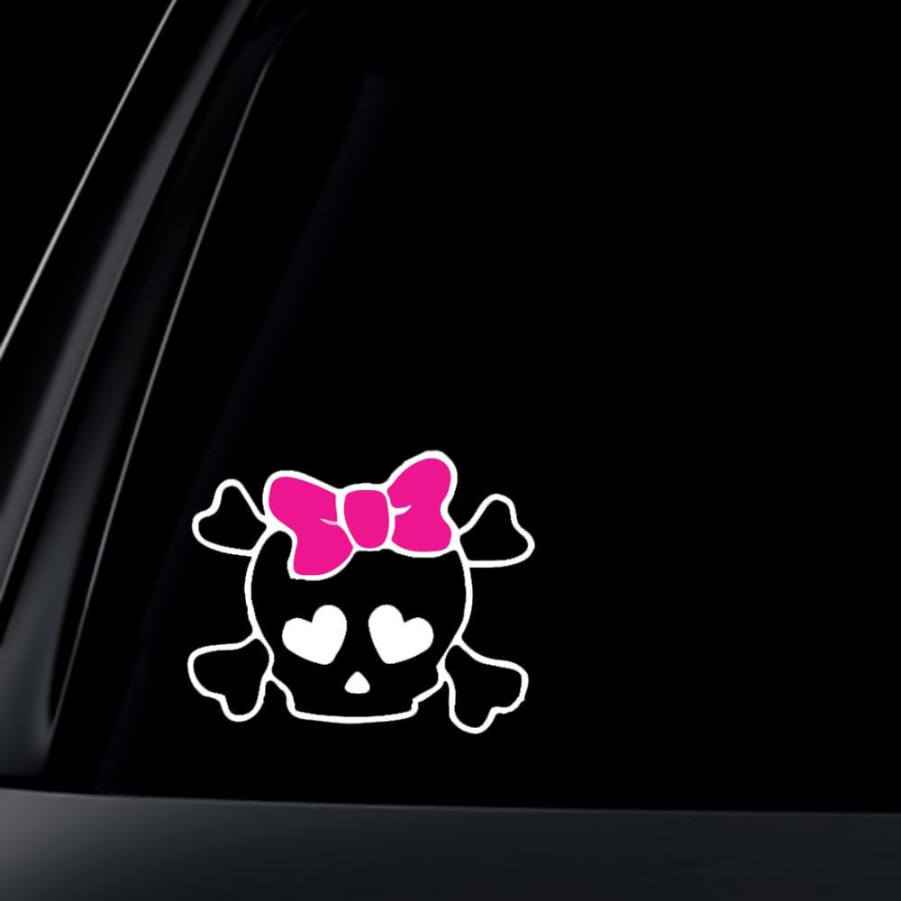 Amazon.com - Teal Bow Skull Car Stickers Decals Waterproof Car Styling ...