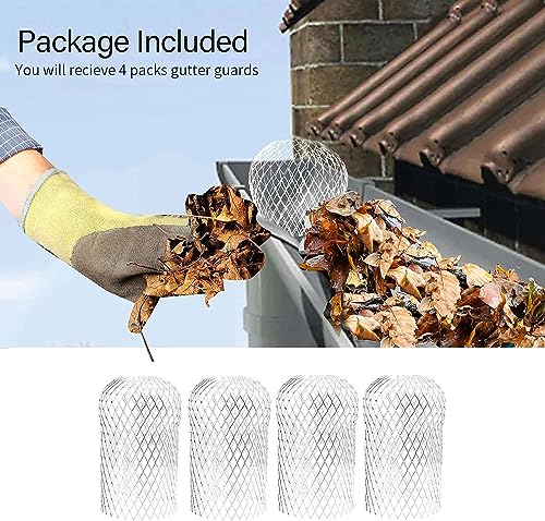 4 Pcs Gutter Guards – Aluminum Gutter Downspout Guard, Expandable Leaf ...