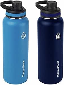 Amazon.com: ThermoFlask 40oz- Light Blue/Navy Blue- 2 pack : Everything ...