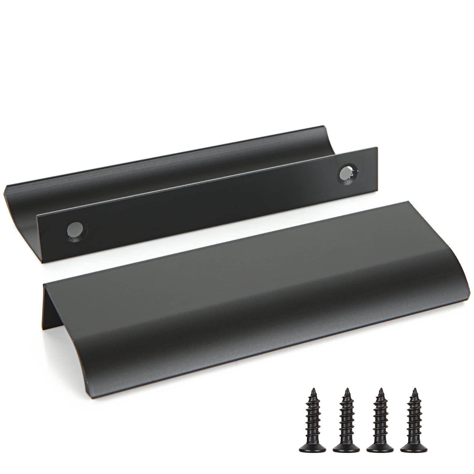 APACALI 24PCS Back Mount Finger Edge Pull Black 4.7 Inch Aluminum ...