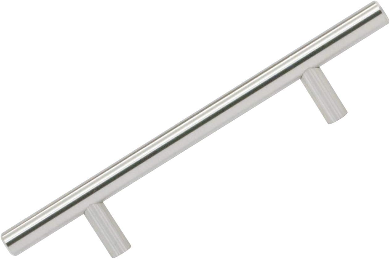 Y&Y Decor 12" Solid Brushed Nickel T Bar Cabinet Pulls Modern Euro ...