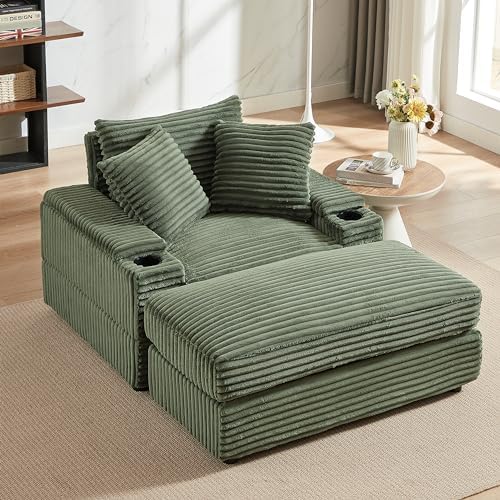 Amazon.com: FANYE Oversized Single Sectional Sofa Couch Soft Corduroy ...