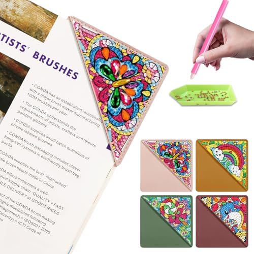 Amazon.com: TAVOLOZZA 4 Pieces Diamond Bookmark DIY Painting Bookmark ...