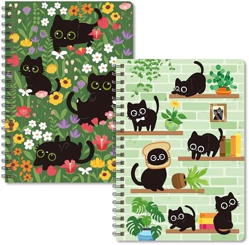 Amazon.com : B1ykin A5 Spiral Notebooks, 2Pcs 50 Sheets 100 Pages Cute ...