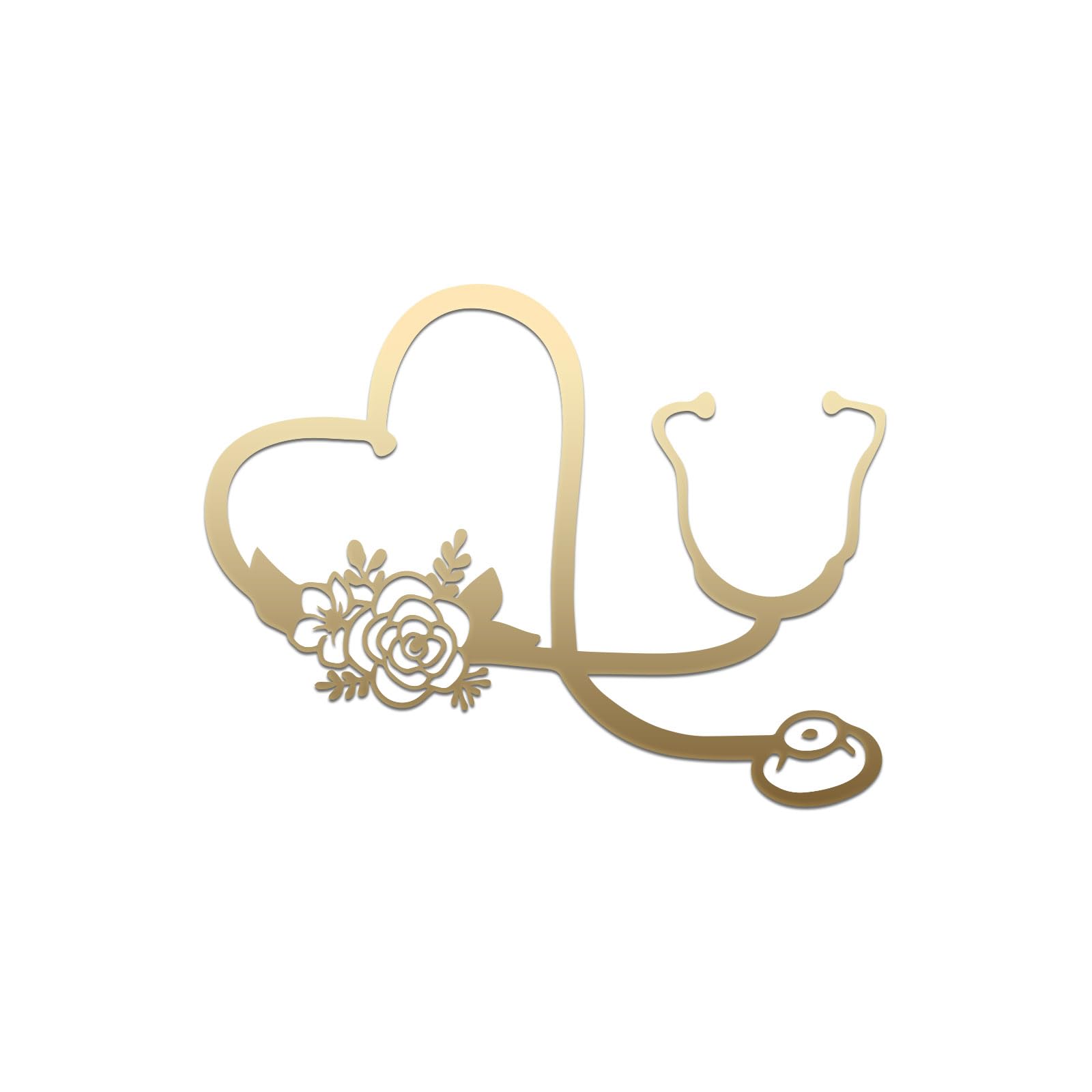 Amazon.com - Floral Heart Stethoscope Sticker Vinyl Decal Notebook Car ...