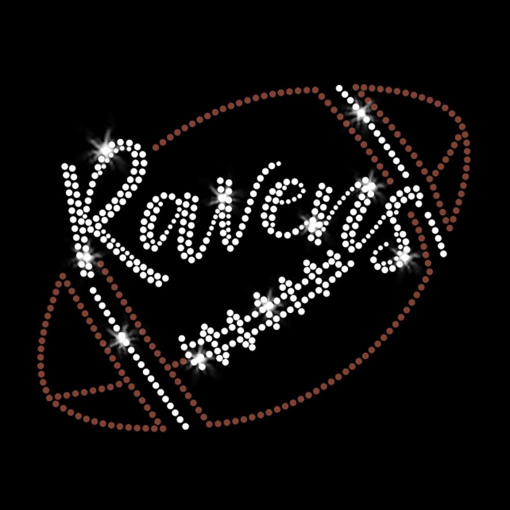Amazon.com: Ravens Script Football Sparkly Crystal Baltimore Bling Iron ...